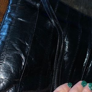 Lee Sands | Bags | Lee Sands Black Genuine Eel Skin Purse | Poshmark